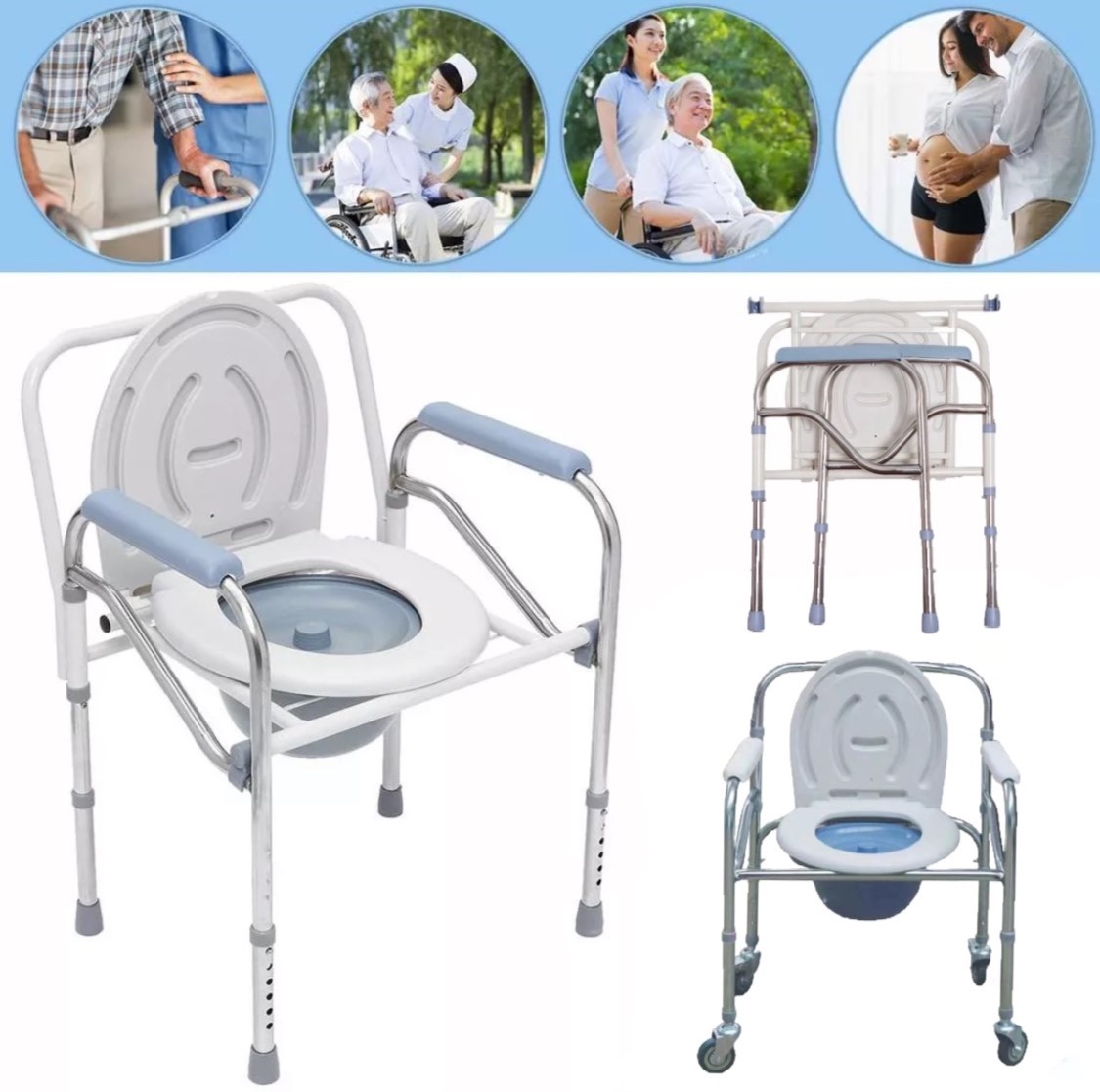 Commode [🇸🇬GETS] ♿️ Stainless Steel Commode Chair with or without ...