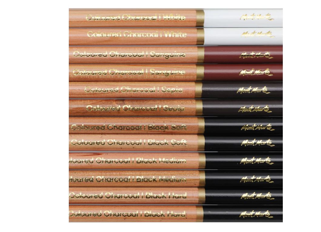 Mont Marte Colored Charcoal Pencils 12pc - Signature Earthy Colors for Masters | Shopee Singapore