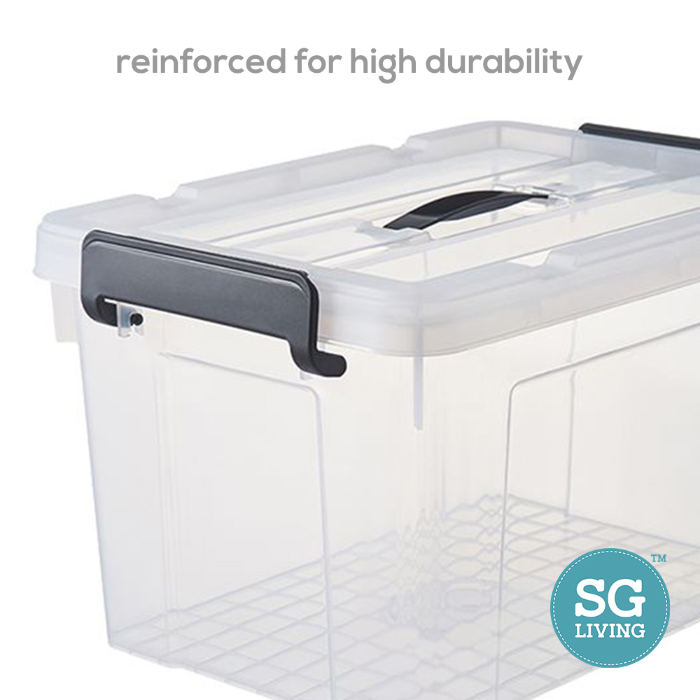 (SG Ready Stock) Reinforced Storage Box with Handle | Transparent | 6 ...