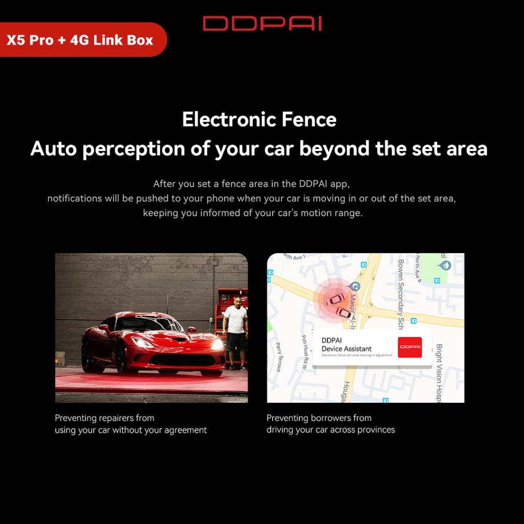 DDPAI X5 Pro Dash Cam 4K UHD Dual Cam Recorder WiFi DVR 4G Connection ...