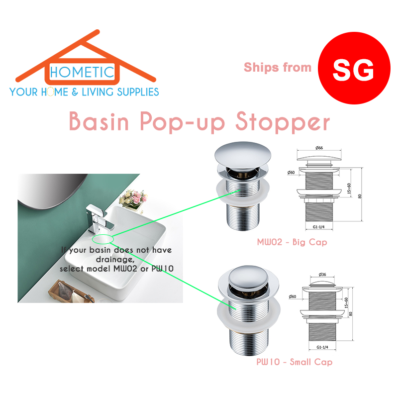 Wash Basin Drain Pop-Up Stopper Bathroom Sink Bounce Filter 41mm Vanity ...