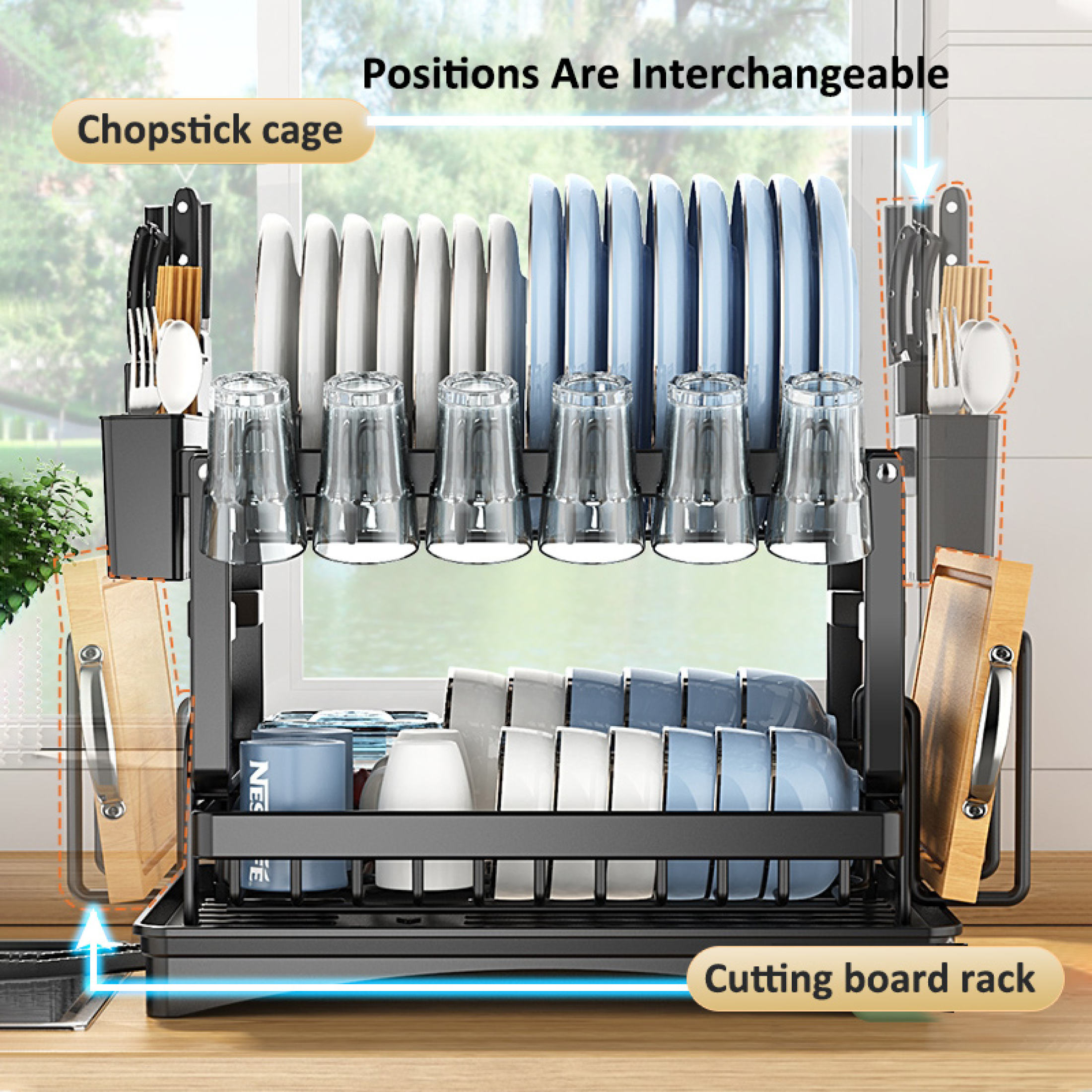 【SG Stock】Plate rack Dish rack Dish drying rack with Holder Dish ...