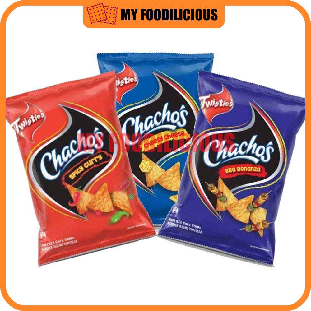 Twisties Chacho's Tortilla Corn Chips- Cheesy Cheese / Spicy Curry ...