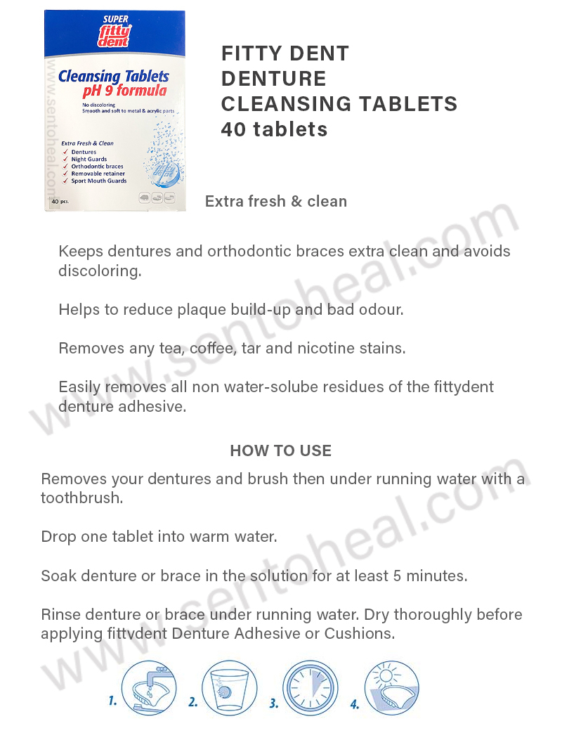 Fittydent Super Cleansing Tablet for dentures - Fitty Dent denture ...