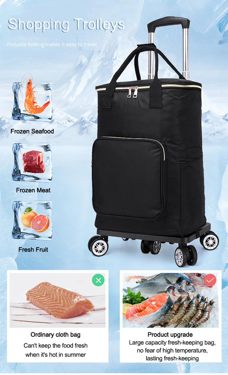 Specool® Fresh Retractable Folding Grocery Shopping Cart Shopping ...