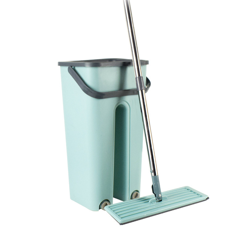 Easy Hands-free Mop with Pail Bucket and Microfibre Cloths (33cm ...