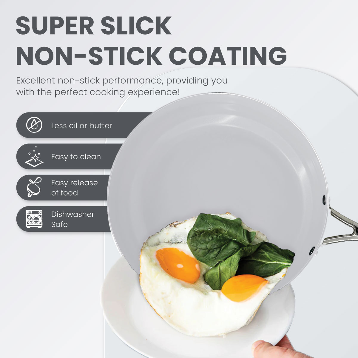 Russell Taylors Ceramic Non Stick Kitchen Cookware Set Frying Pan Wok ...