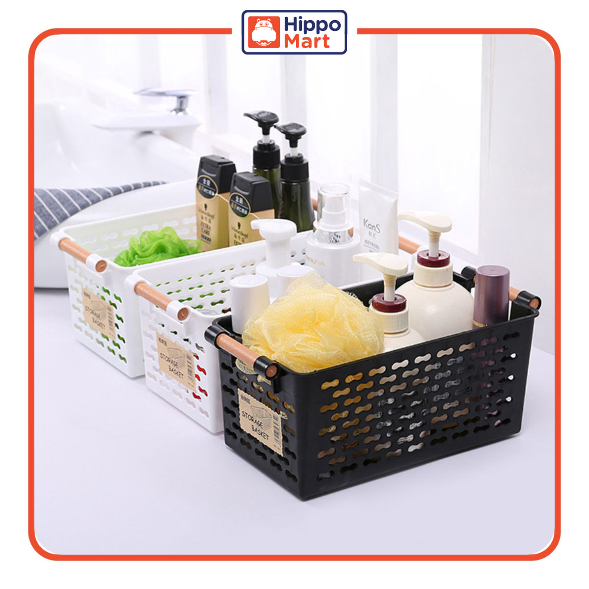 HippoMart General Purpose Japanese Rectangle Perforated Plastic Storage ...