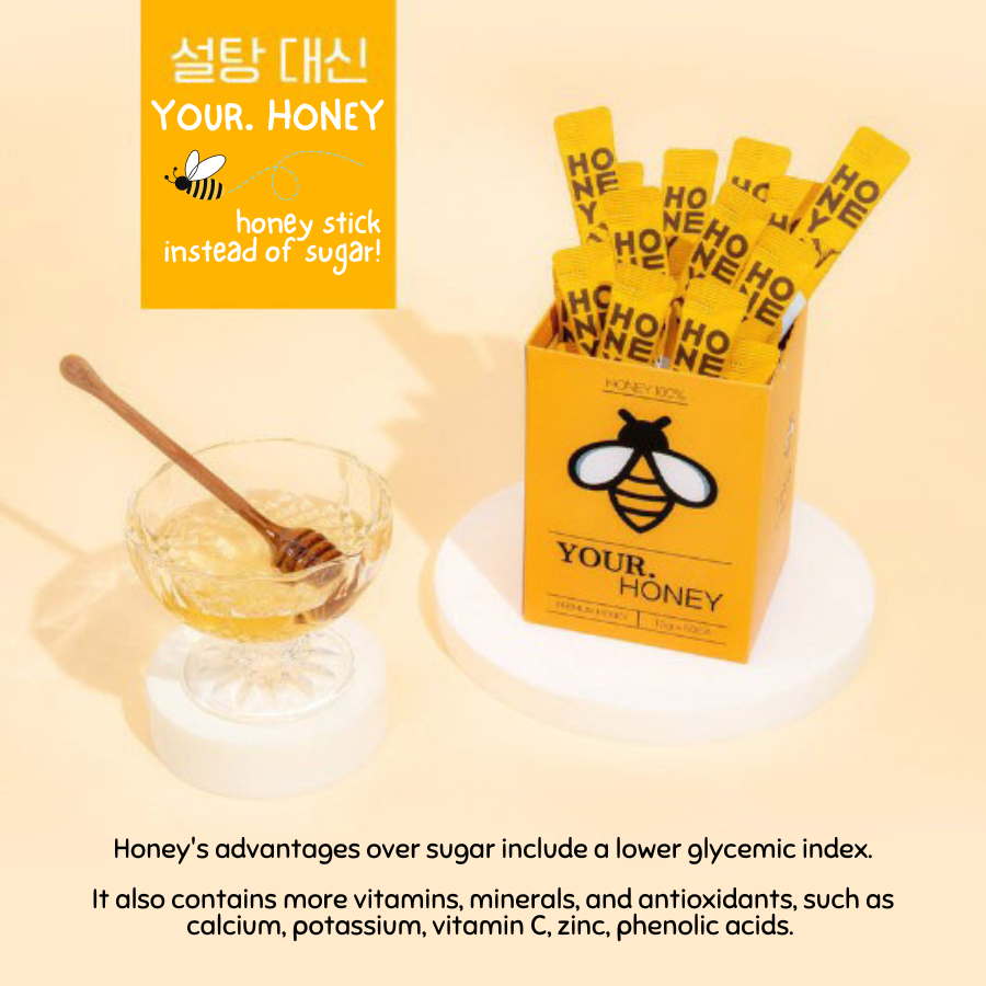 Korea Natural Pure Acacia Honey Sticks 10g x 50 sticks (500g honey ...