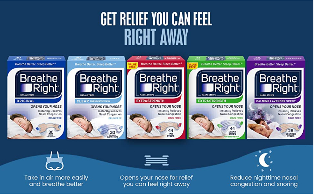 💯Breathe Right Nasal Strips 72's Extra Strength Clear/Tan *Breathe ...