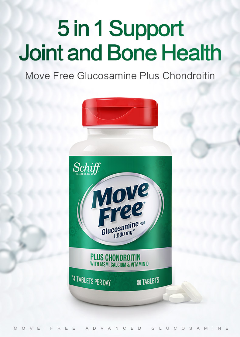 Move Free Glucosamine 5-in-1 with MSM, Calcium & Vitamin D Supplement ...