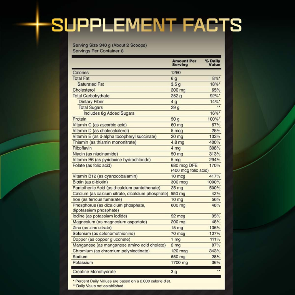 Optimum Nutrition Serious Mass Gainer, 6-12lbs, 1250 kcal | Shopee ...