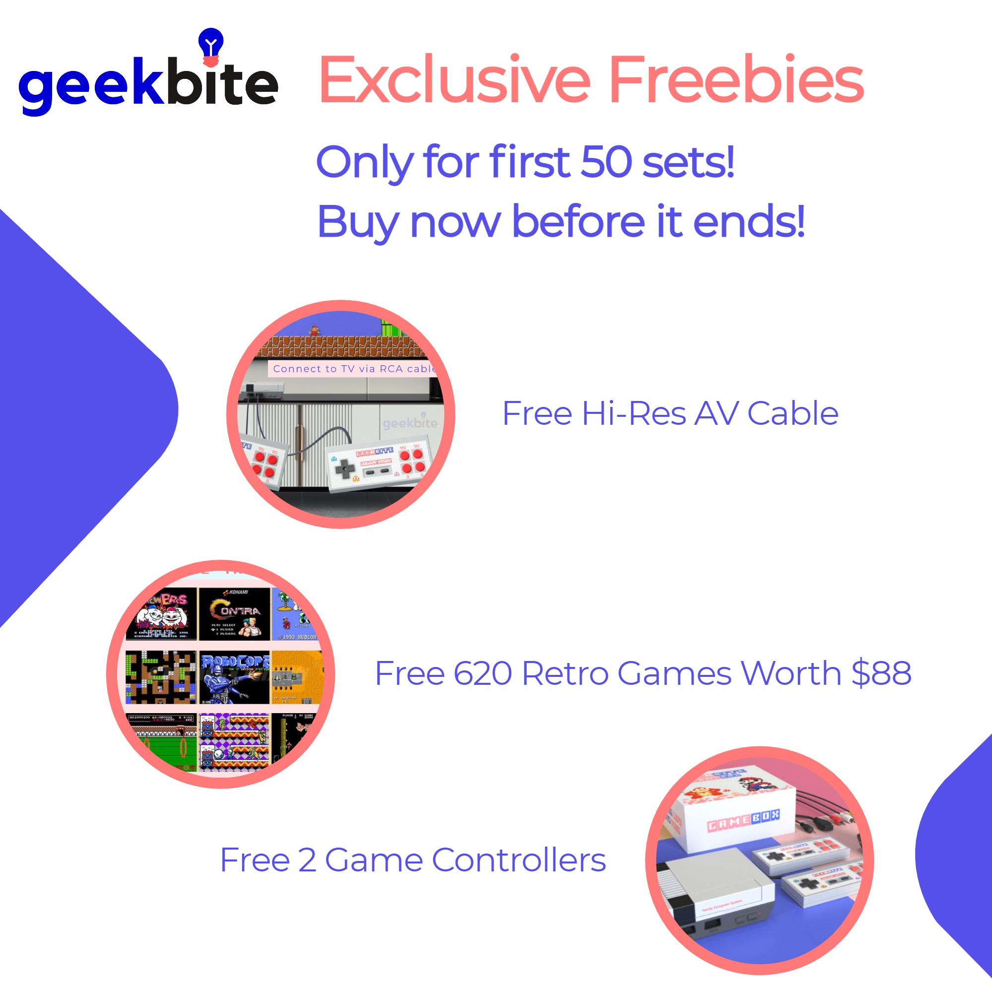 GeekBite GameBox USB Retro Game TV Console NES Classic (Latest SG ...