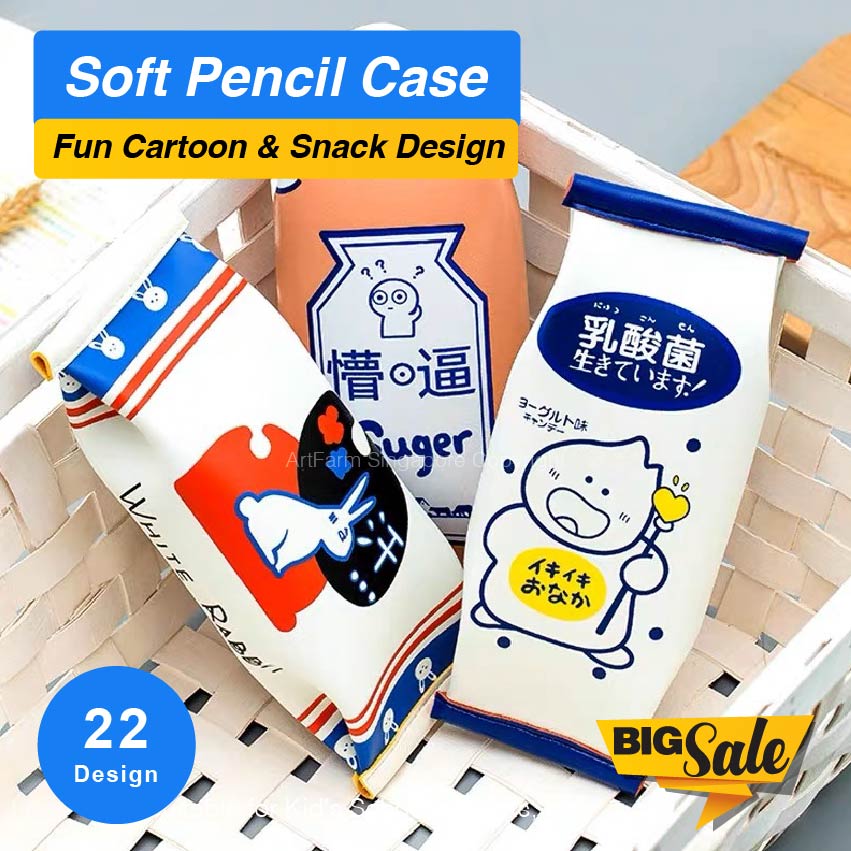 SG Soft Pencil Case - Fun Cartoon & Snack Design Large Capacity for ...