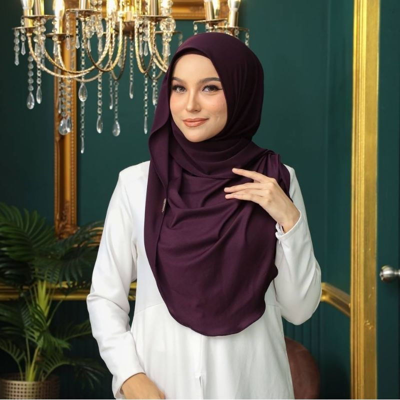 HIJAB SHAWL INSTANT MAWRA NEW SLIM FACE TUDUNG STYLE PREMIUM MOSSCREPE ...