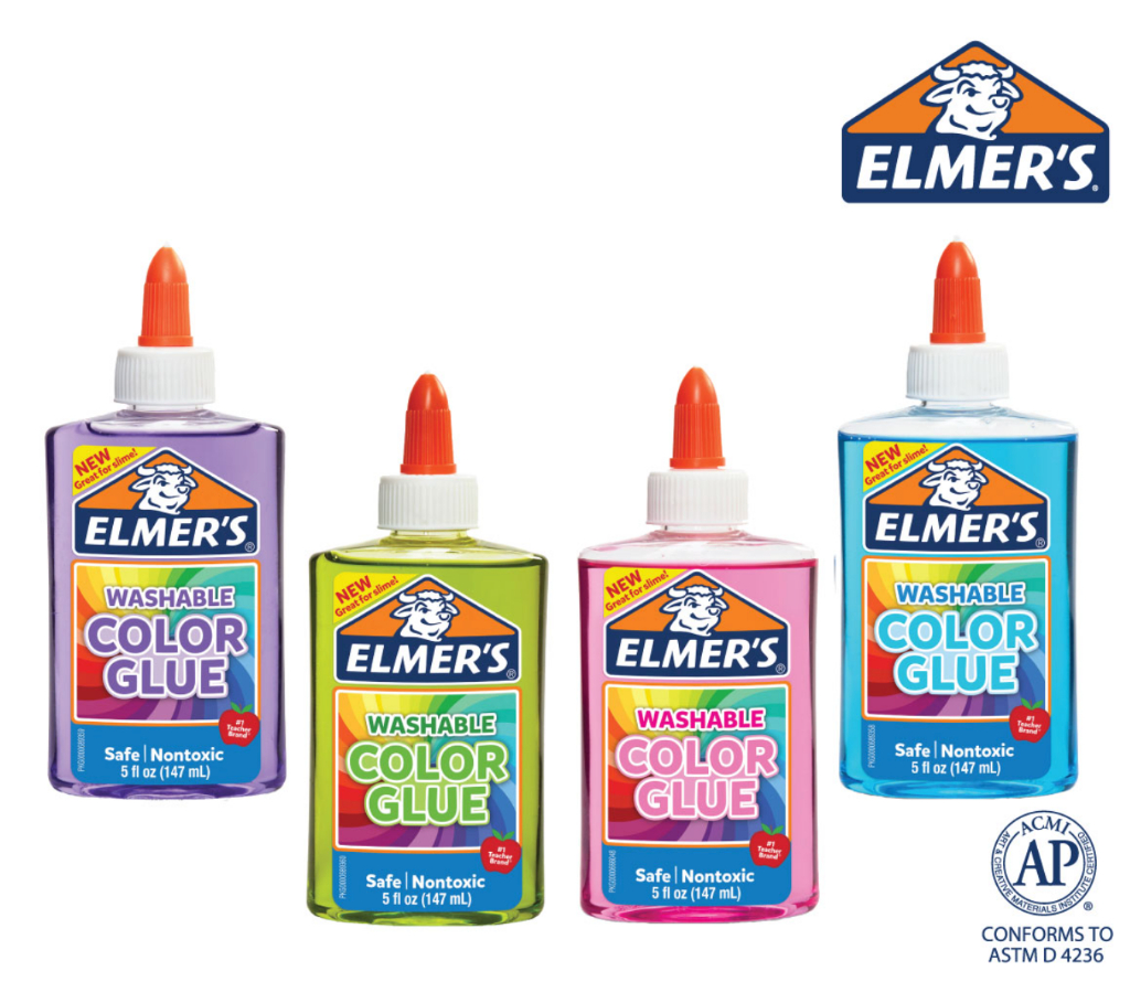 Elmer's Opaque Colored Glue 5oz - Pink Green Purple Blue Color Liquid ...
