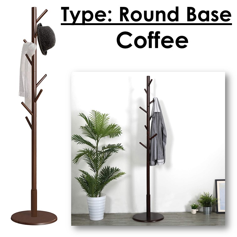 SG seller solid Wooden Coat Rack and Stand, Free Standing Clothes ...