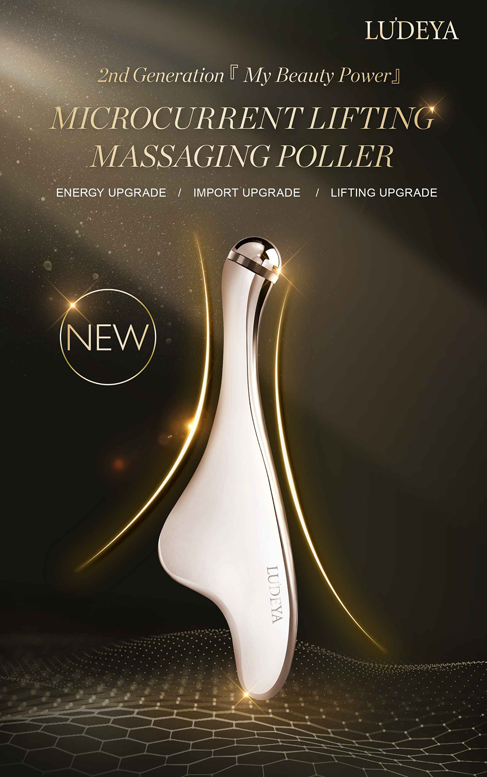 Ludeya 2nd Generation Microcurrent Lifting Massaging Poller (Single Box ...