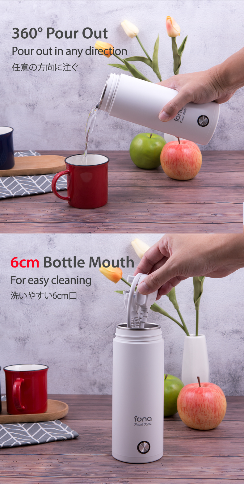 IONA 400ML Mini Travel Kettle | Portable Electric Stainless Steel Small ...