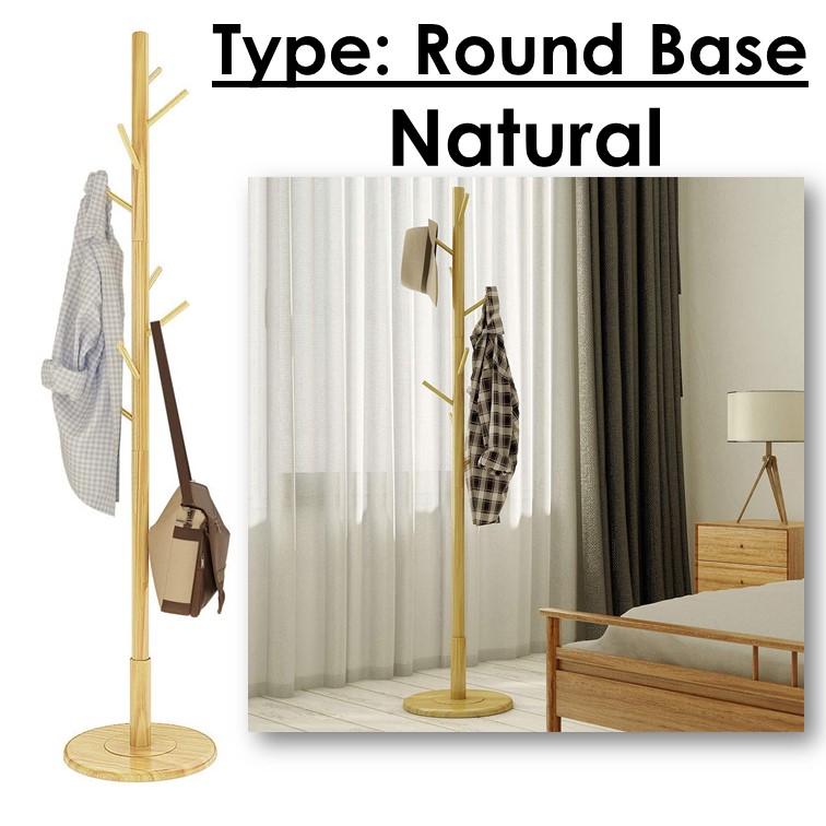 SG seller solid Wooden Coat Rack and Stand, Free Standing Clothes ...