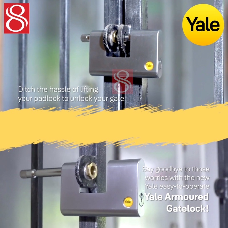 YALE solid brass armoured gate lock , Yale metal gate lock y188/100/120 ...