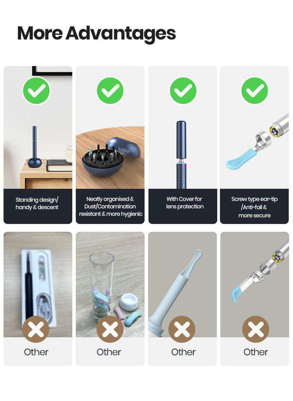 Bebird M9 S Ear Cleaning Endoscope Wireless Ear Cleaning Camera 1080P ...