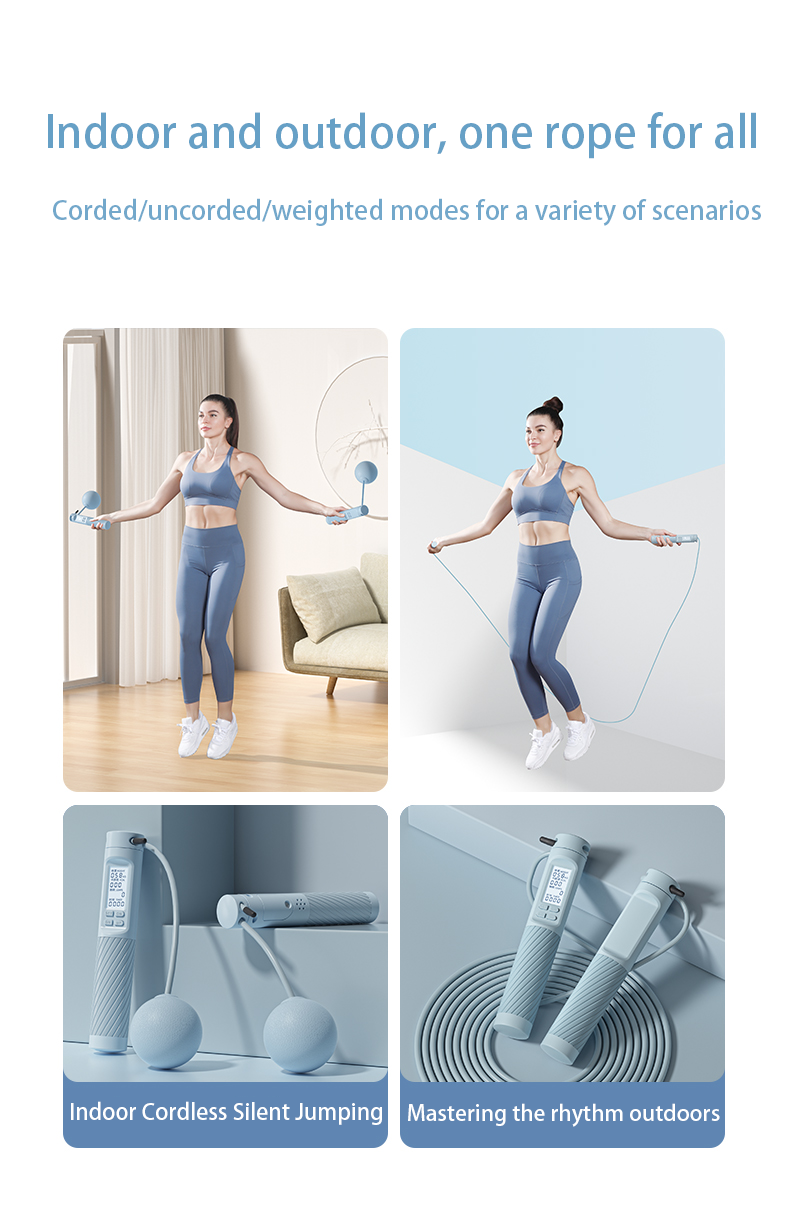 🔥【SG Ready Stock】🔥Smart Cordless Skipping Rope Ropeless Digital Counter ...