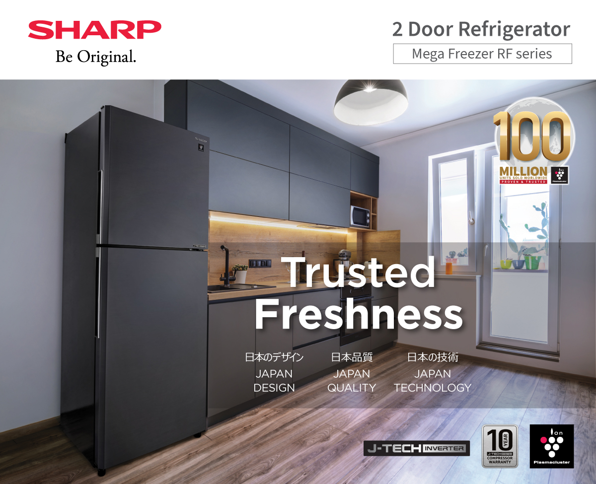 SHARP 2 Door Premium Design Refrigerator 3 Ticks 224L 253L 300L 330L ...