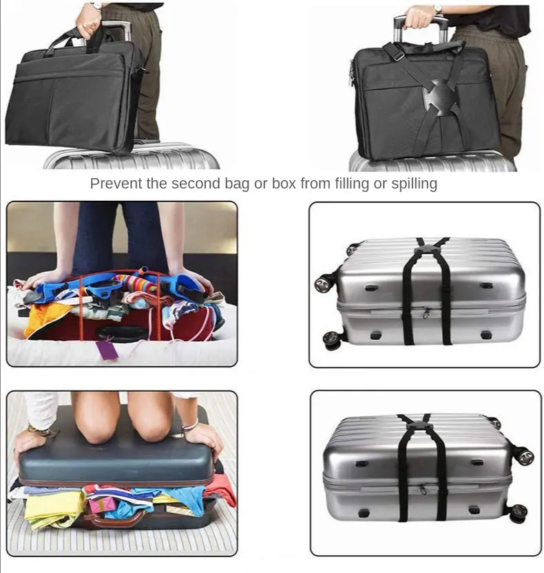 Adjustable Luggage Strap - Baggage Bungee Suitcase Carrier Binding ...