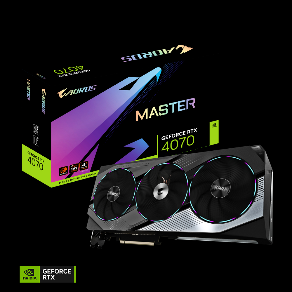 GIGABYTE Nvidia GeForce RTX 4070 RTX4070 AORUS MASTER OC 12GB GDDR6X 4 ...