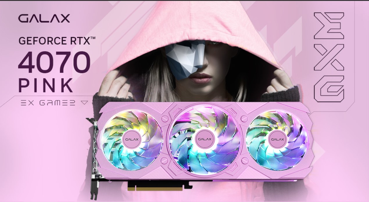 GALAX NVIDIA GeForce RTX 4070 RTX4070 EX GAMER PINK 12GB GDDR6X DLSS 3 ...