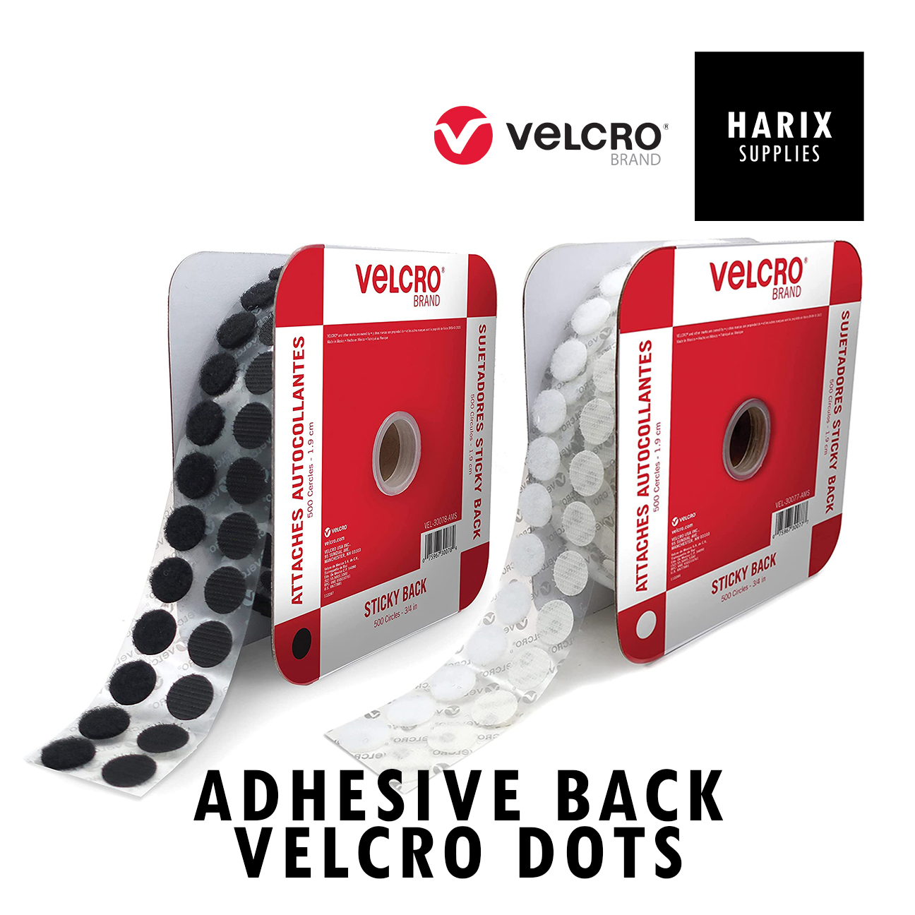 VELCRO Brand Adhesive Back Dots Fasterner Coins Stick On Hook and Loop ...