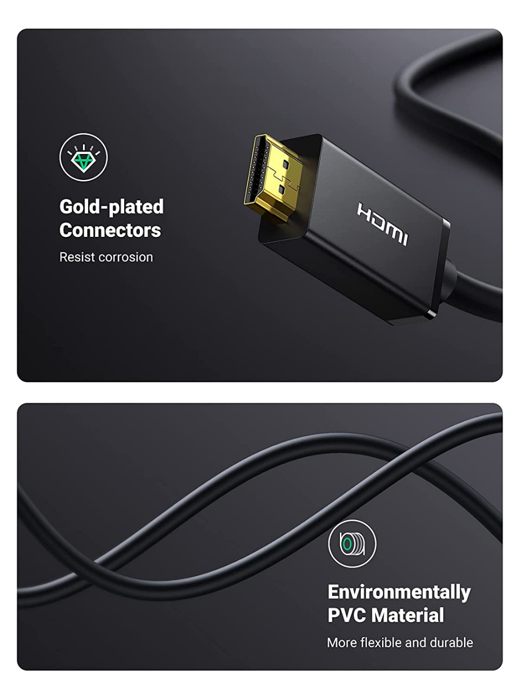 【For HDMI Monitor Only】UGREEN 4K Displayport (Source) to HDMI (Monitor) Cable single direction ...