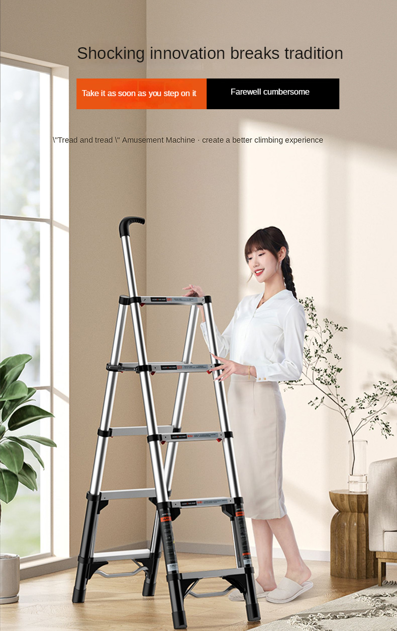 Ladder household folding telescopic indoor multifunctional staircase ...
