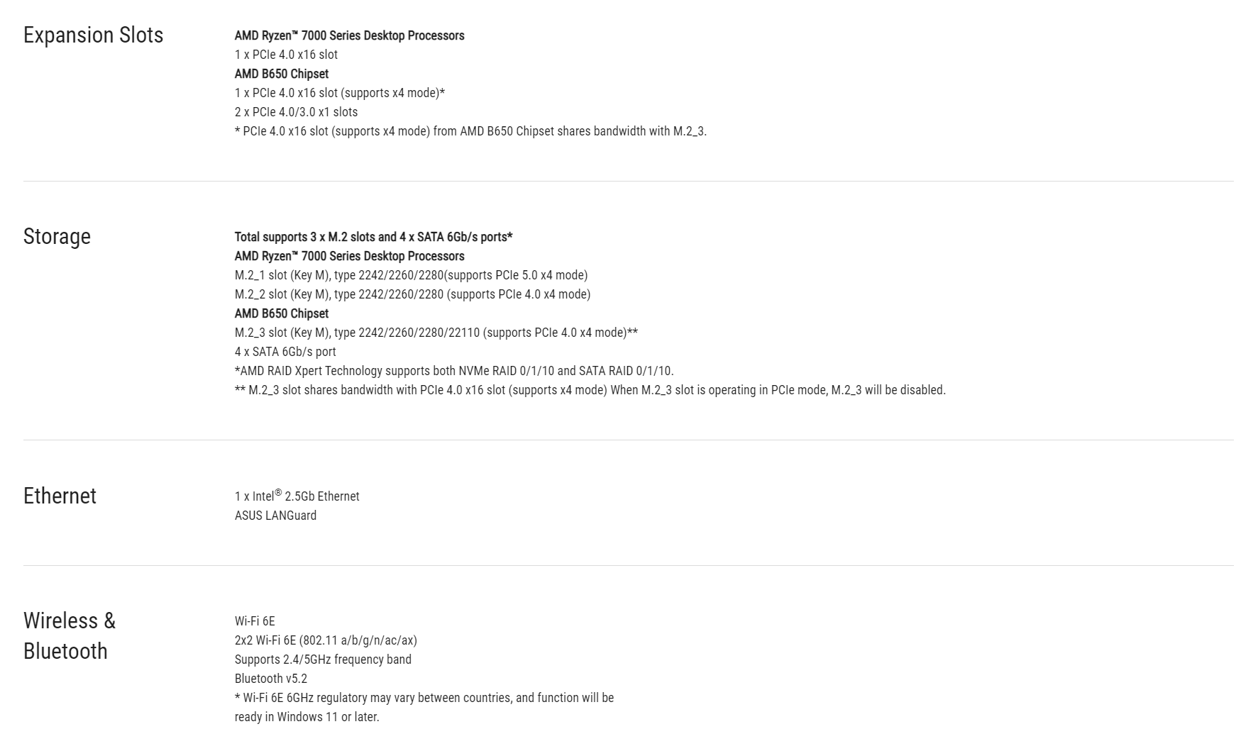 Asus ROG STRIX B650-A B650 A B 650A B650A GAMING WIFI ( 3 Years ...