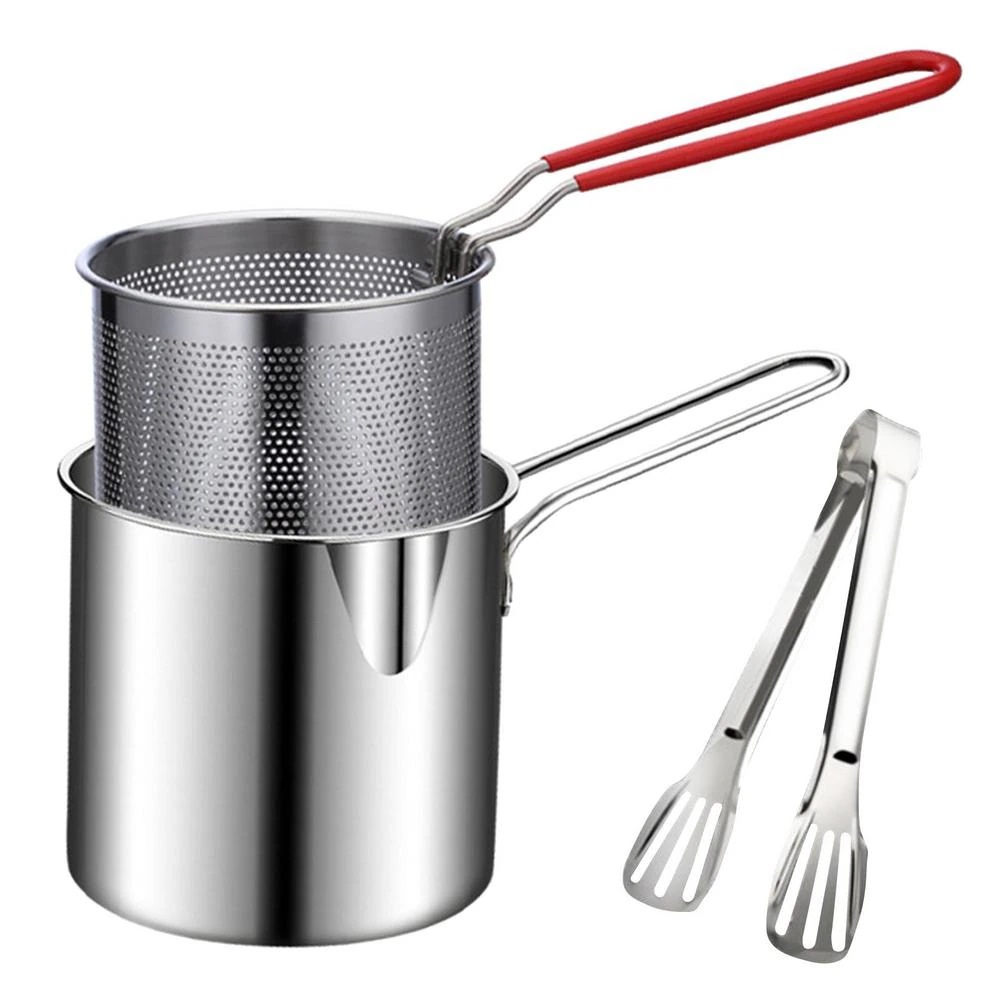 Basket Pot Fryer Fry Deep Frying steel Stainless Fish Strainer French ...