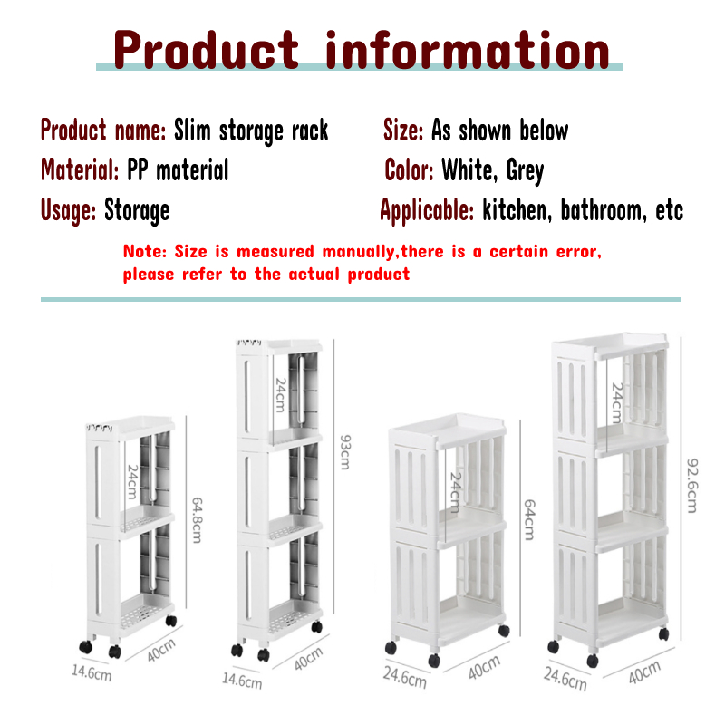 Kitchen Storage Rack Shelf Multi Purpose Toilet Slim Rack Slim Trolley ...