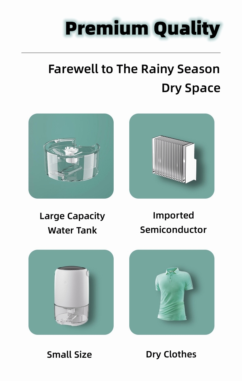 [SG Stocks] 1100ml Portable Mini Dehumidifier Low Noise for Home ...