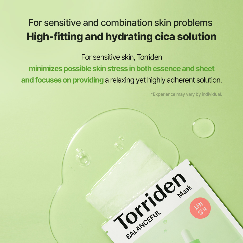 [Torriden Official] BALANCEFUL Cica Sheet Mask for skin Soothing and Calming for acne prone skin ...