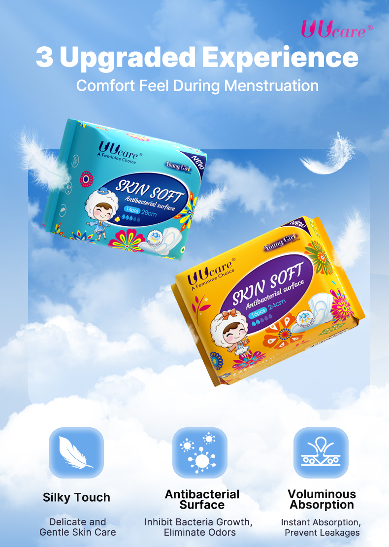 [Bundle of 4]UUcare Skin Soft Sanitary Pads 24cm 16s Instant Absorption ...