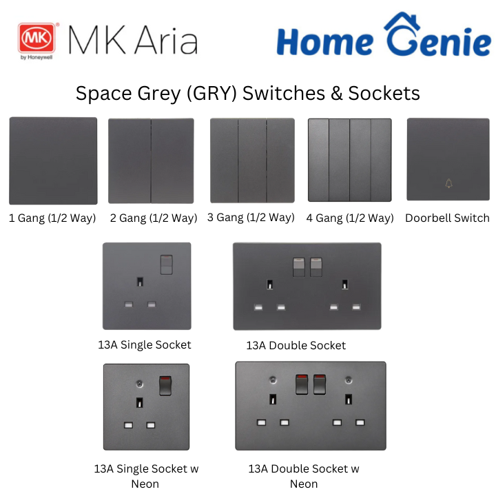 MK Honeywell Aria Series Switch, 13A Sockets, Bell Switch | Singapore Safety Mark Approved ...