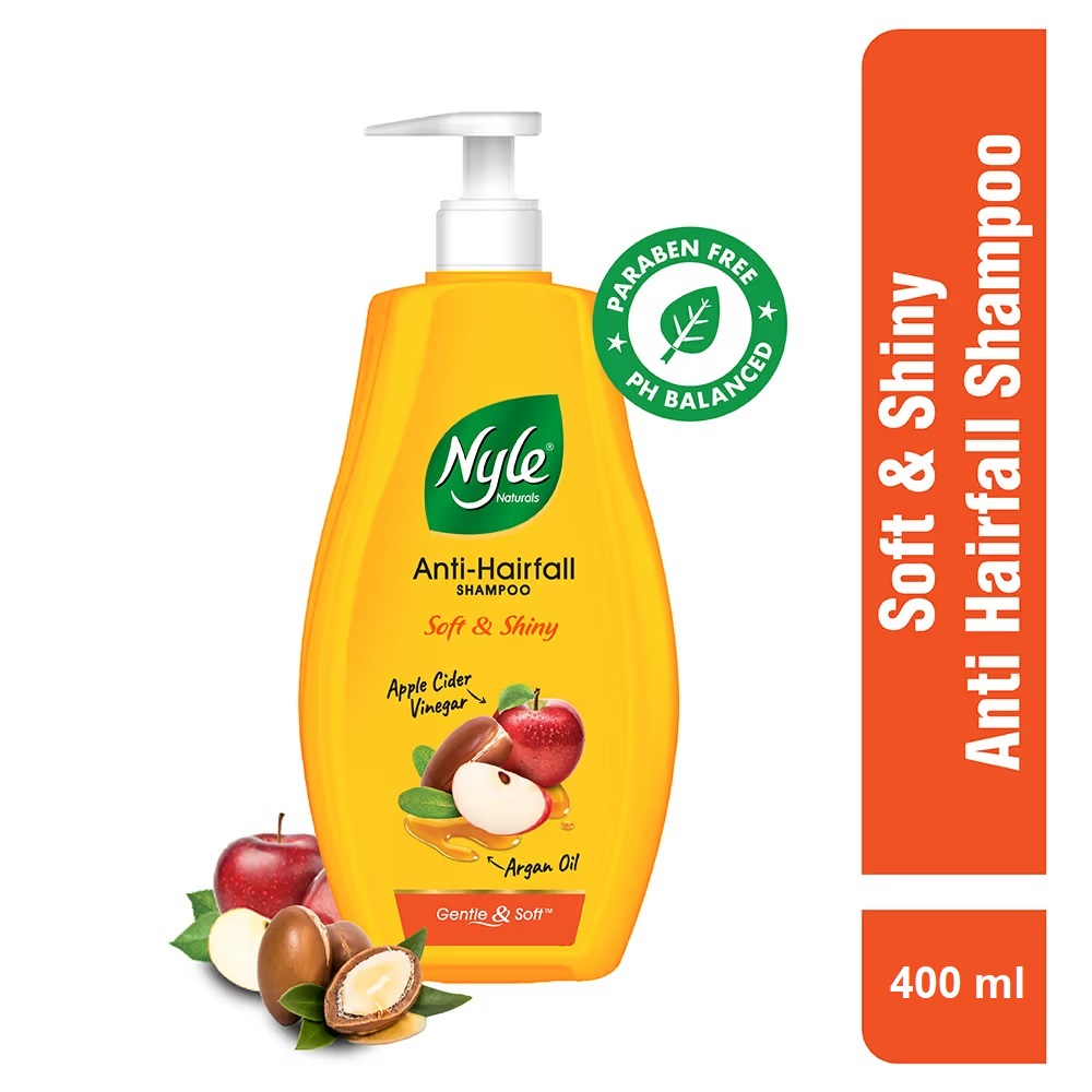 Nyle Naturals Soft & Shiny Anti Hairfall Shampoo with Apple Cider ...