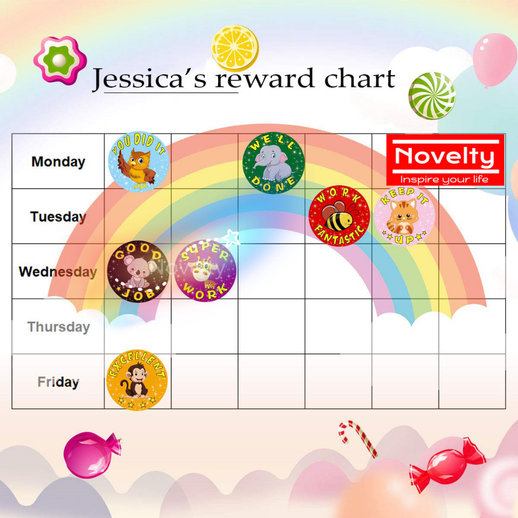 (🇸🇬 Local seller) 🏆Best seller 500pcs/roll Reward Stickers Motivational ...