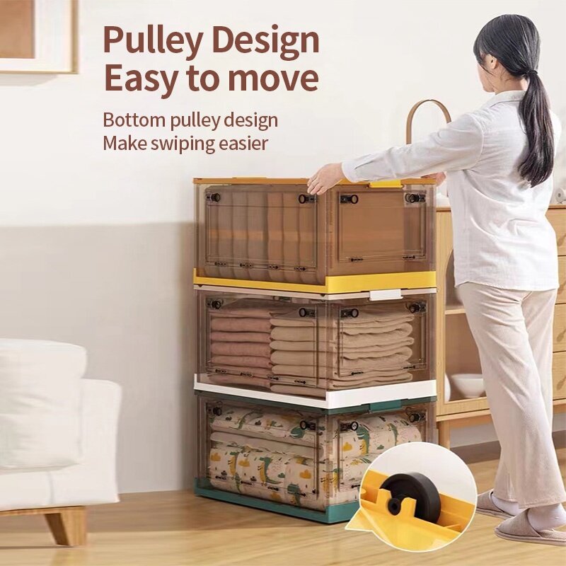 【SG Stock】Foldable Clothing storage box Plastic stackable Organizer ...