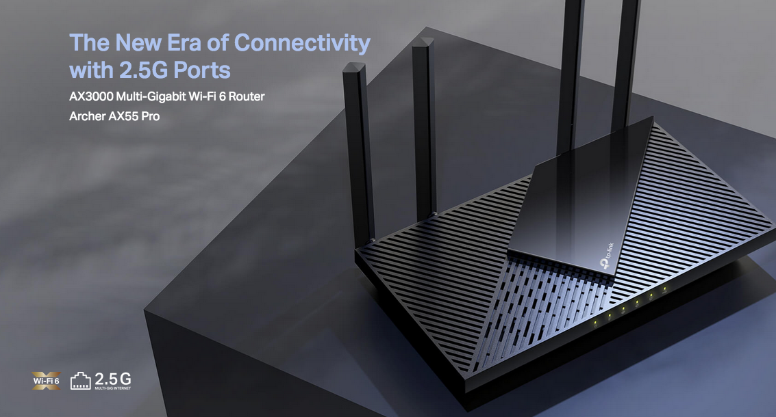 TP-Link Archer AX55 Pro AX3000 Multi-Gigabit Wi-Fi 6 Router with 2.5G ...