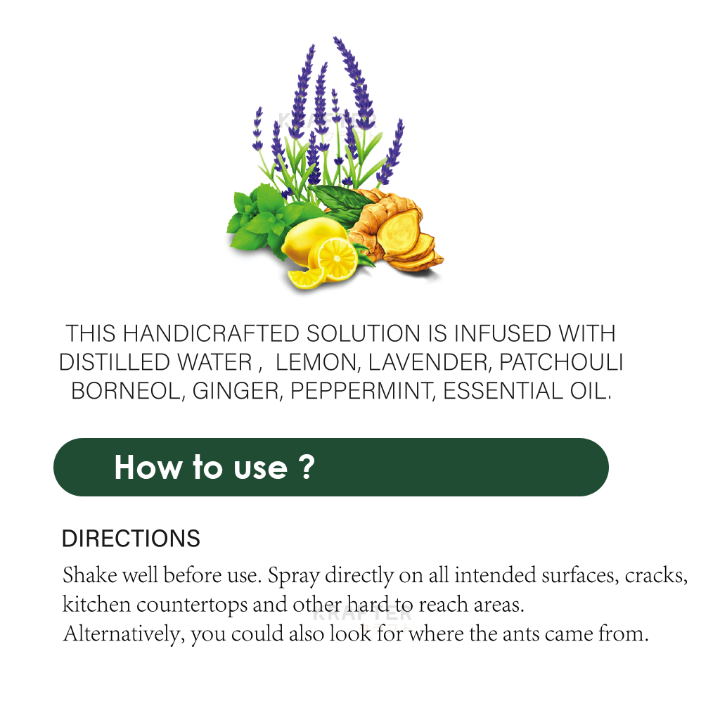 Krafter Natural Anti-Ant Spray Ants Off- Repellent Spray l Instant Kill ... Krafter Natural Anti-Ant Spray Ants Off- Repellent Spray l Instant Kill ...