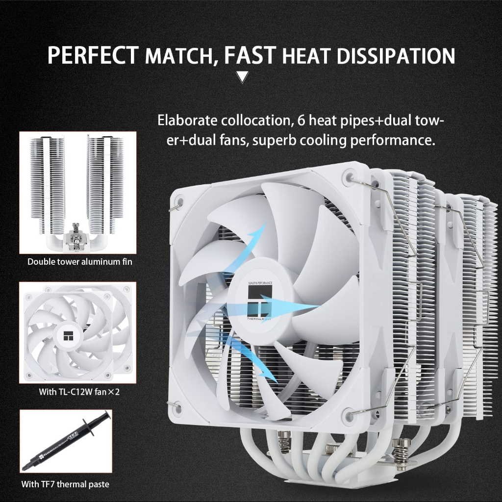 DYNACORE - Thermal Peerless Assassin 120 White Dual Towers Heatsink CPU ...