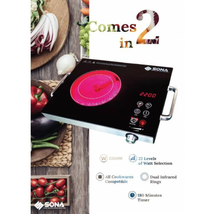Sona SIC3302 Multi-Function Infrared Cooker Ceramic Plate (Free Stainless-Steel Grill) | Shopee ...