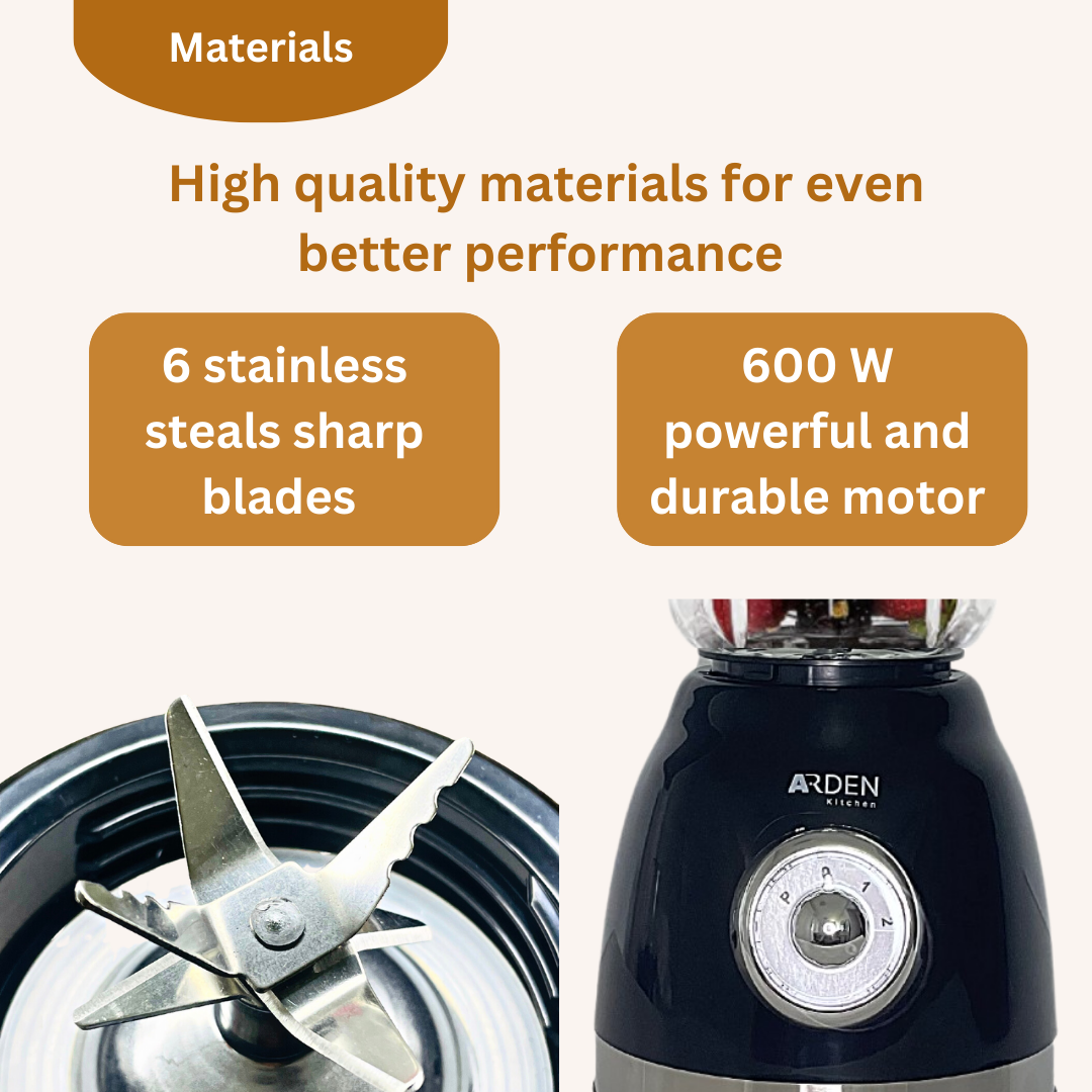 Arden Glass Jar 1.5L Tabletop Blender w Grinder, Smoothies with 6-blade ...