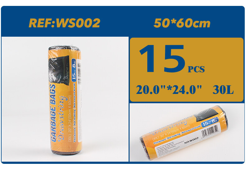 🇸🇬【SG stock】Trash Bags Drawstring Garbage Bags 20/30/50/80L Thickened ...